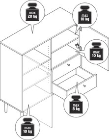 Tchibo - Vysoká skříňka Bekeson - barva: černá