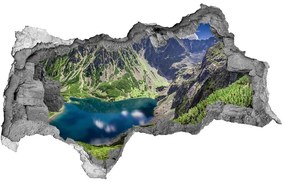 Wallmuralia Díra 3D ve zdi na stěnu Černé jezero Tatry 95x73 cm