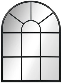 HOMCOM nástěnné zrcadlo okenní zrcadlo 70 x 50 cm dekorativní s kovovým rámem, závěsné zrcadlo do obývacího pokoje ložnice v černé barvě | Aosom.de