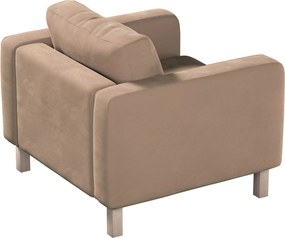 Potah na křeslo IKEA Karlstad, krátký barva béžová látka lesklé, sametová