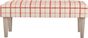Dlouhá lavička 100x40cm barva červená látka vzorované