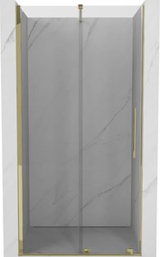 Mexen Velar, posuvné dveře do otvoru 100x200 cm, 8mm čiré sklo, zlatá lesklá, 871-100-000-01-50