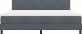 Postel s boxspringem s čelo Tmavě šedá 200 x 200 cm samet 3339195