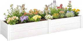 Outsunny vyvýšený plastový záhon, skládací bez nářadí – 197 × 54 × 33 cm pro zahradu, balkon, květiny a zeleninu | Aosom