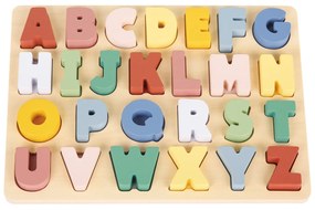 Vkládací dřevěné puzzle - barevná abeceda