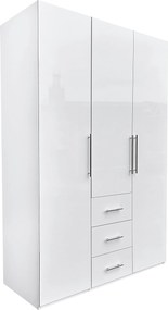XXXLutz ŠATNÍ SKŘÍŇ, bílá, vysoce lesklá bílá, 147/219/59 cm P & B - Šatní skříně - 000885000403