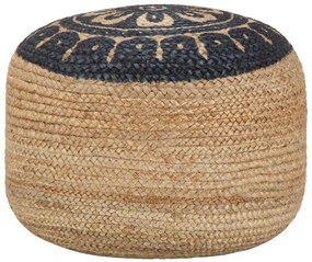 Ručně vyrobený sedací puf modrý 45 x 30 cm juta 248087