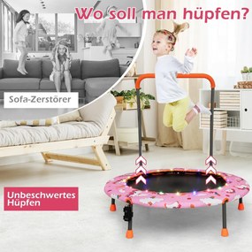 Costway Ø92 cm dětská trampolína mini trampolína s LED osvětlením odnímatelná