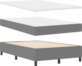 Postel s boxspringem s čelo Světle šedá a bílá 120 x 190 cm 3337503