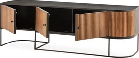 TV stolek z mangového dřeva v přírodní barvě 160x55x40 cm Curve – MOME