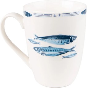 Porcelánový hrnek s rybkami Fish Blue - 12*9*11 cm / 330 ml