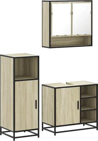 3dílný set koupelnového nábytku dub sonoma kompozitní dřevo 3300996
