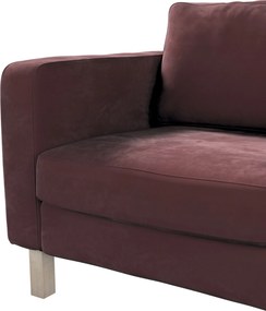 Potah na křeslo IKEA Karlstad, krátký barva červená látka lesklé, sametová