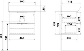 Bruckner Neon koupelnová skříňka s keramickým umyvadlem 50 x 41,5 cm bílá 501.114.0