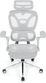 Kancelářská ergonomická židle PORTE — síťovina, šedá
