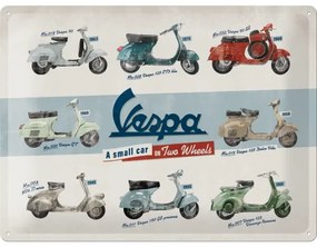 Postershop Plechová cedule: Vespa (A Small Car on Two Wheels) - 40x30 cm