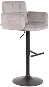 Barová židle Haworth - samet - černý rám | šedá