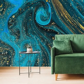 Samolepící tapeta smaragdová abstrakce - 150x100 cm