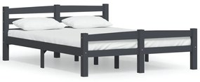 vidaXL Rám postele tmavě šedý masivní borové dřevo 120 x 200 cm