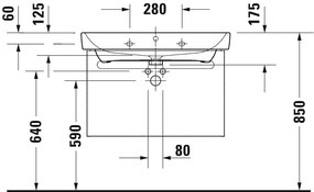 Duravit No.1 - Umyvadlo do nábytku 800x460 mm, s přepadem, bílá 23758000002