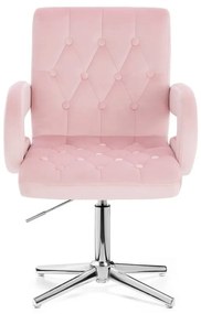 LuxuryForm Židle BOSTON VELUR na stříbrném kříži - světle růžová