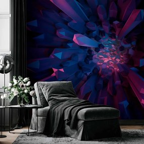 Fototapeta Krystal - geometrická fantazie s prvky 3D v odstínech fialové