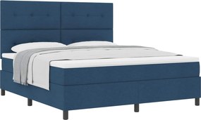 Postel s boxspringem s čelo Modrá 180 x 200 cm textil 3339412