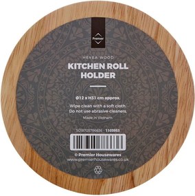 Dřevěný stojan na papírové utěrky v přírodní barvě ø 12 cm Soka – Premier Housewares