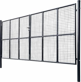 Pletivá zahradní branka pozinkovaná ocel 400 x 175 cm šedá 143378