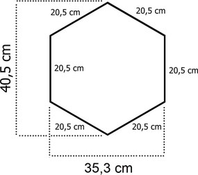 Eka Čalouněný panel Hexagon Trinity 40,5 cm x 35,3 cm - Azurová 2313