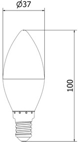 Mexen Nova, LED žárovka E14, C37, 1W, teplá - 3000K, 105 lm - L102-E14-0130-01