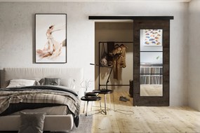 Posuvné dveře s krycí lištou TORI 80 tmavý jasan