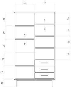 Šatní skříň z dubového dřeva v přírodní barvě 97x176 cm Abies – The Beds