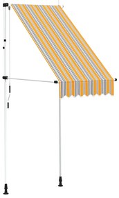 Ručně zatahovací markýza 100 cm žluto-modré pruhy 145830