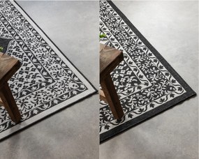 ELLE Decoration, Kusový koberec Gemini 106024 Black z kolekce Elle – na ven i na doma, 80x150, černobílá, chodba / předsíň