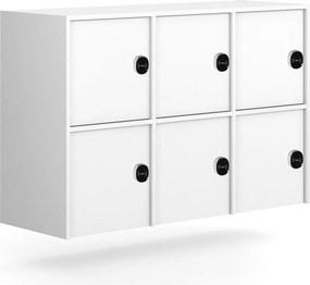 Nástavba pro skříně FRAME, 6x dveře, 1299 x 450 x 854 mm, RFID zámek, bílá