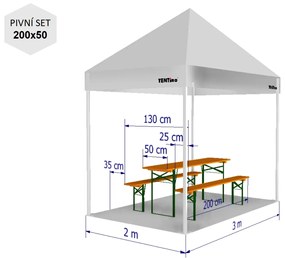 NŮŽKOVÝ PARTY STAN 2x3 m TENTino BIG HEXAGON EXTREME Barva: 3A - BÉŽOVÁ