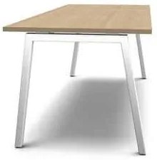 No brand  Rovný kancelářský stůl MOON A, 160 x 80 x 74 cm, rovné provedení, bělený dub/bílá