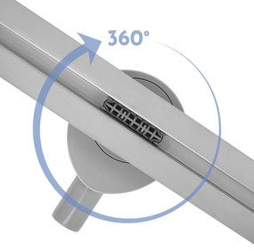 Odtokový žlab Rea FILO 60 cm, broušený nikl