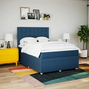 Box spring postel s matrací modrá 140x200 cm textil 3294385