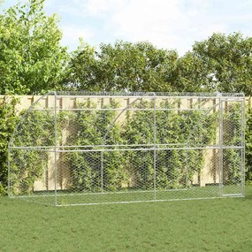 Psí kennel 2 ks Stříbrná 4 x 2 x 2 m Pozinkovaná ocel 3368336