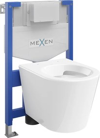 Mexen Rico Podomítková WC sada Fenix XS-F s WC mísou, bílý lesk - 6803372XX00