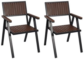 Zahradní židle 2 ks Černá / hnědá