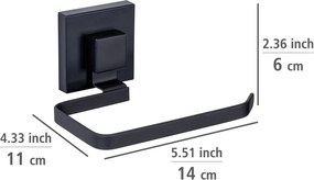 Kovový držák na toaletní papír QUADRO, montáž bez vrtání