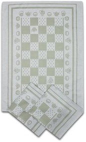 SVITAP sleep well Utěrka Extra savá 50x70 cm Konvička/puntík olivová 3 ks