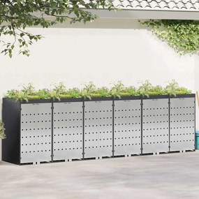 vidaXL Úložný box na 3 popelnice Antracit 340 x 77,5 x 115,5 cm Ocel [3394787]