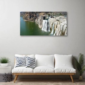 Obraz na plátně Vodopád Jezero Krajina 140x70 cm