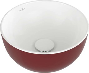 Villeroy & Boch Artis - Umyvadlo na desku, průměr 33 cm, bez přepadu, bez otvoru pro baterii, Bordeaux 438932BCS9
