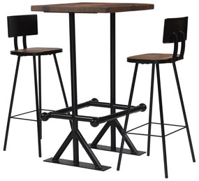 3dílný barový set masivní recyklované dřevo 245394