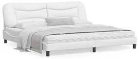 Rám postele s čelem bílý 200x200 cm umělá kůže,  3208024